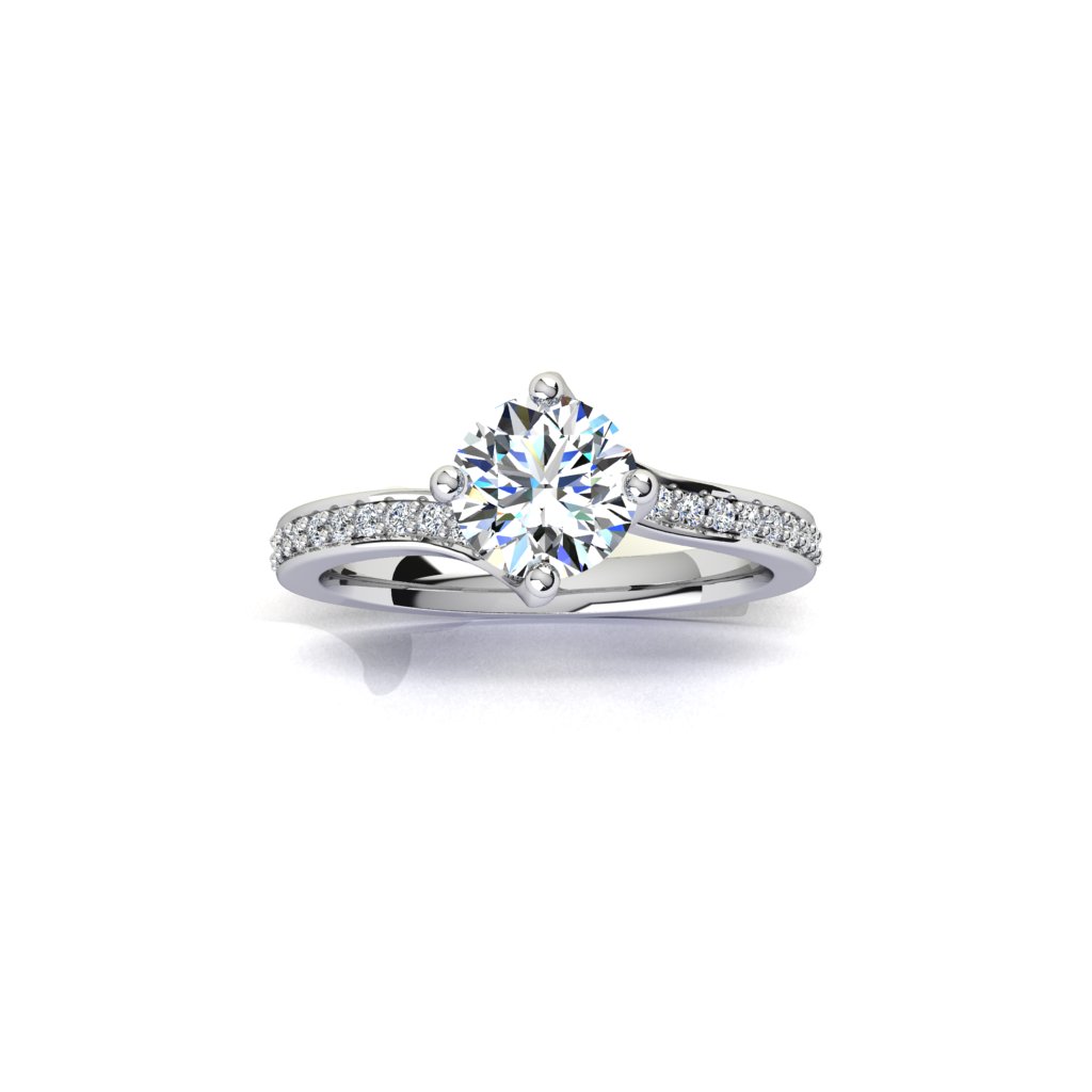 Solitaire Crossover Diamond Set Embrace | Australian Diamond Brokers