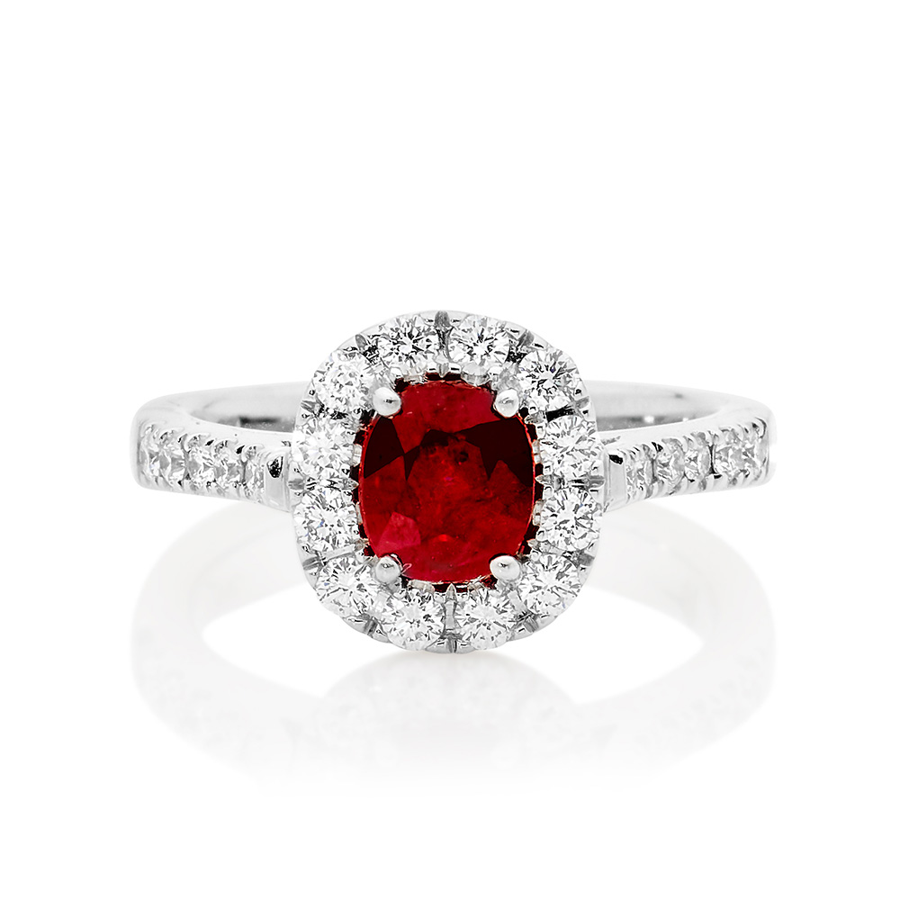 Ruby Halo Ring | Australian Diamond Brokers